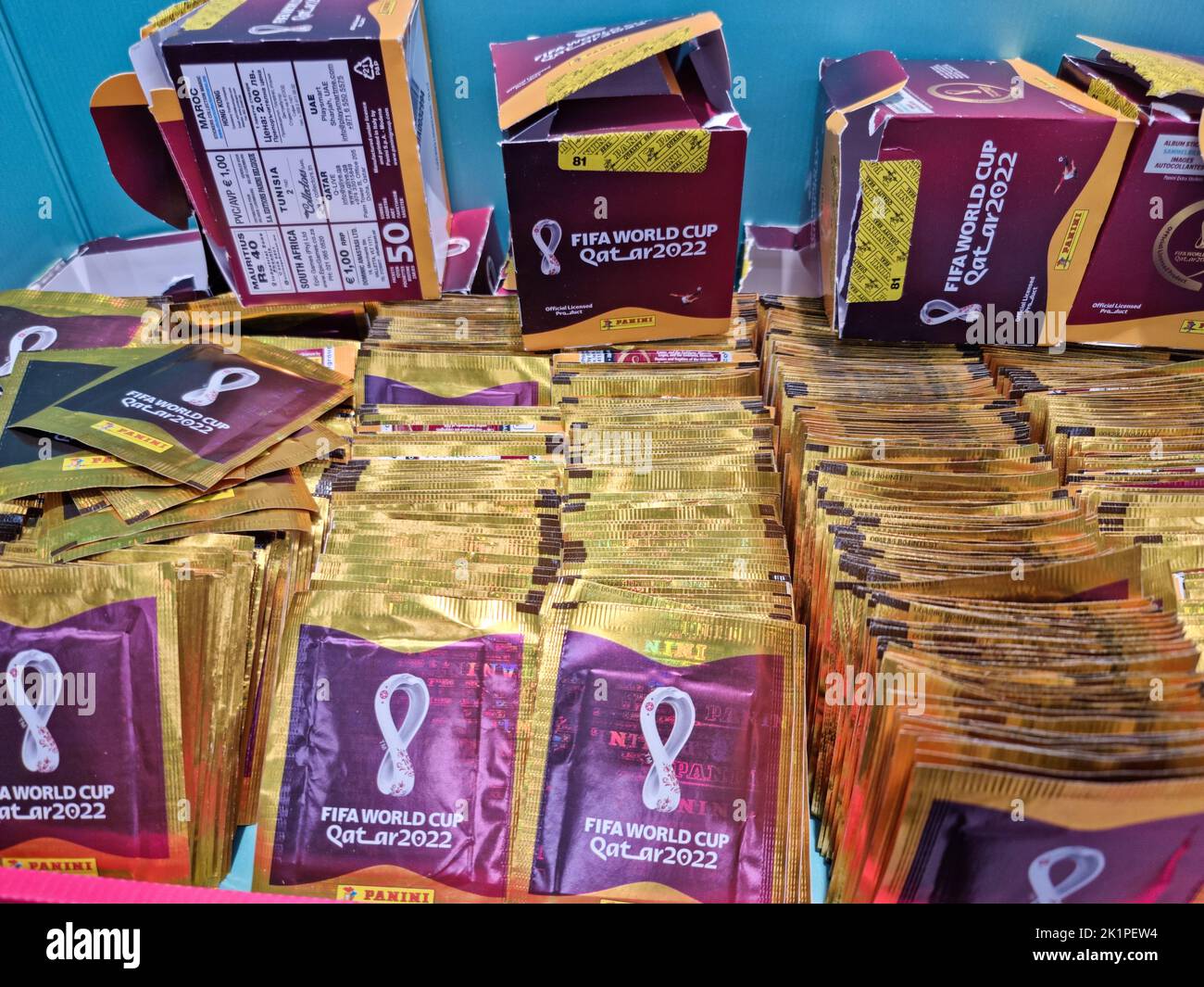 Doha, Qatar - September 14, 2022: Official licensed products of FIFA ...