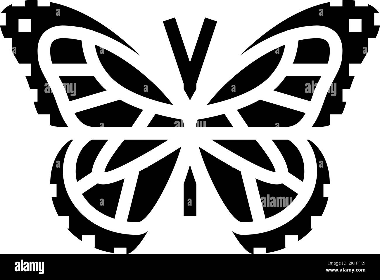 butterfly spring glyph icon vector illustration Stock Vector Image ...