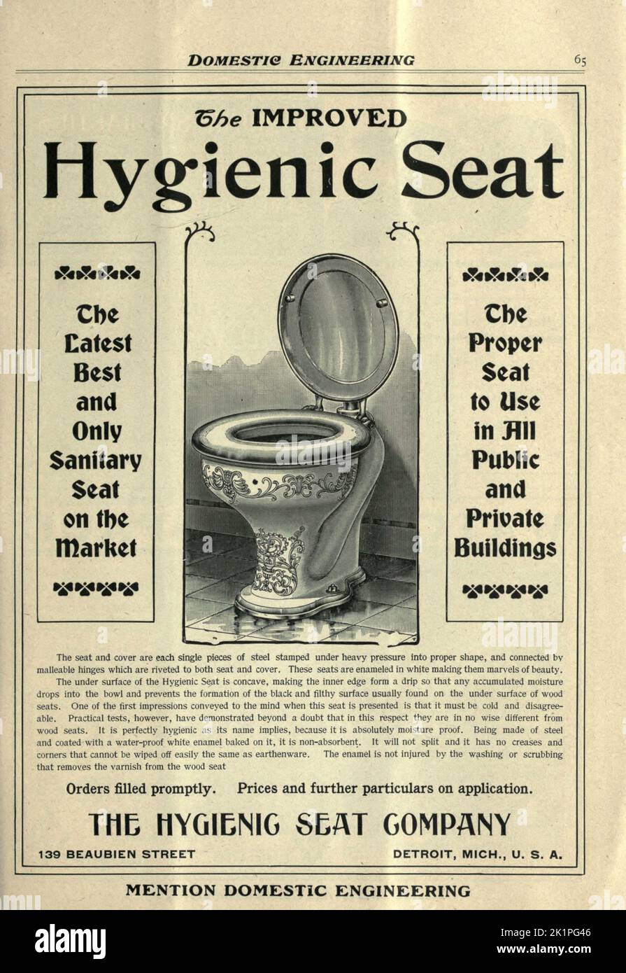 Hygienic Seat Advert Published in ' Domestic engineering ' Magazine in ...