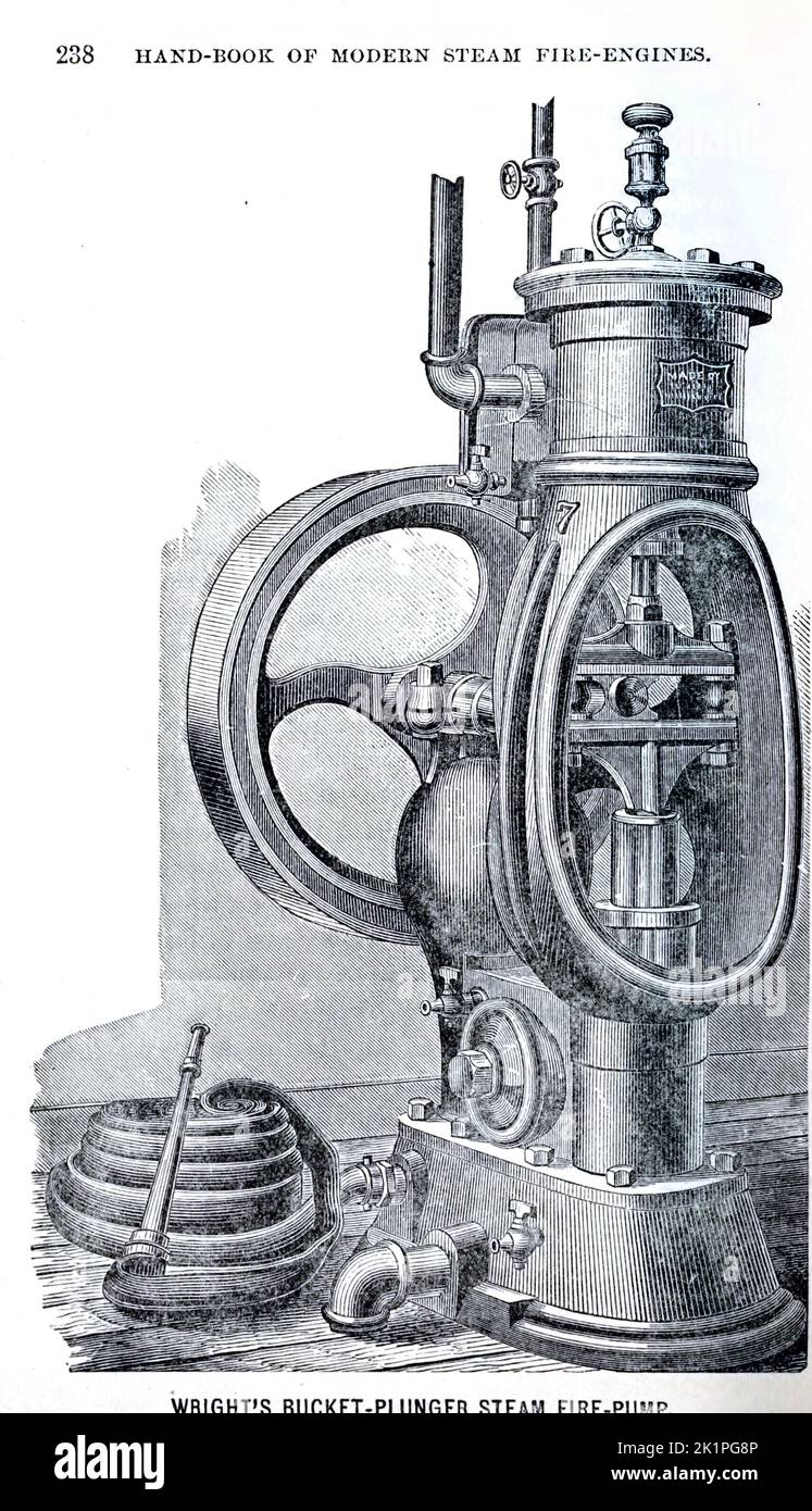 Wright’s Bucket-Plunger Steam Fire-Pump from the book ' Hand-book of ...