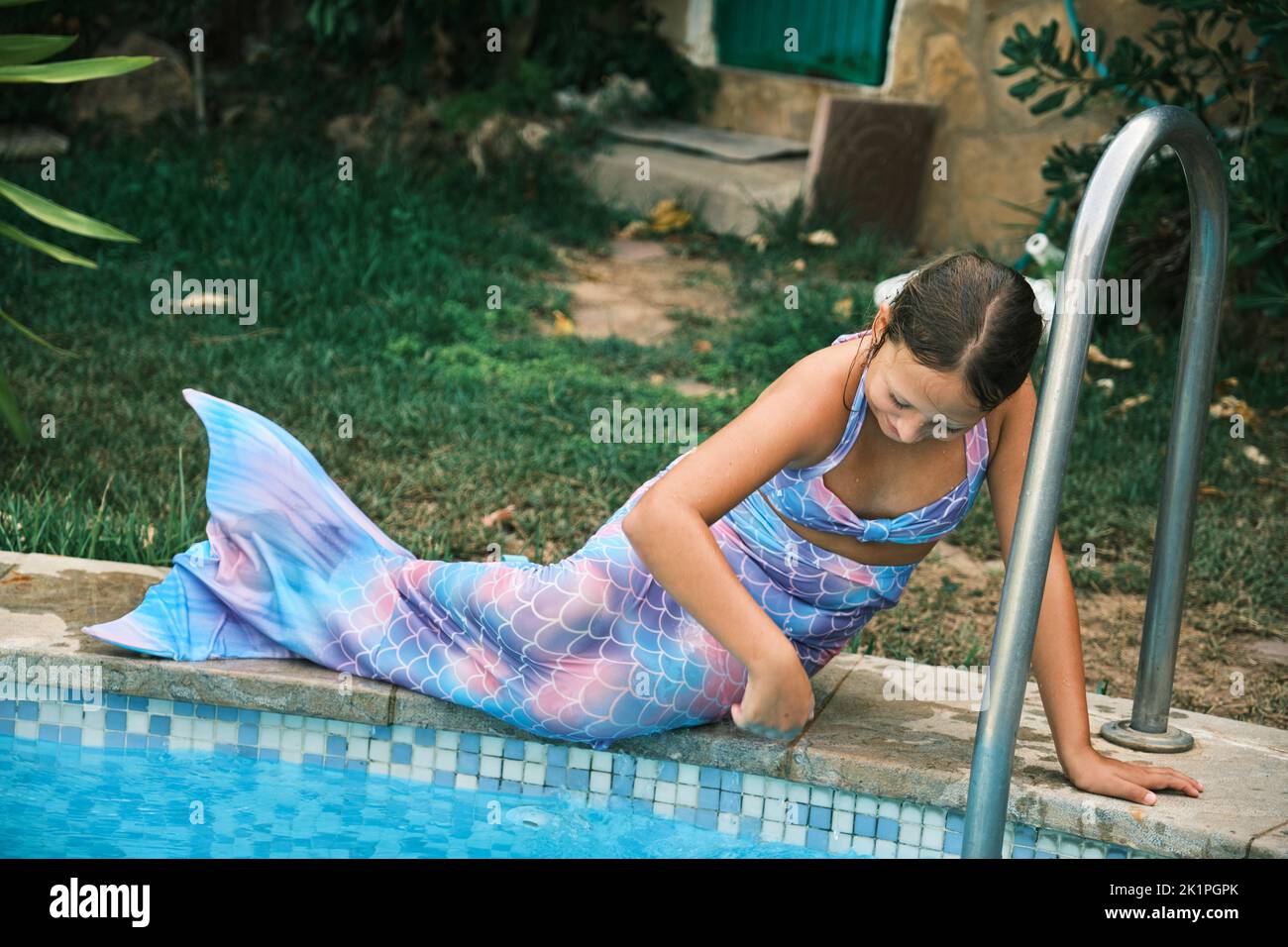 Beautiful little mermaid girl happy hi-res stock photography and images ...