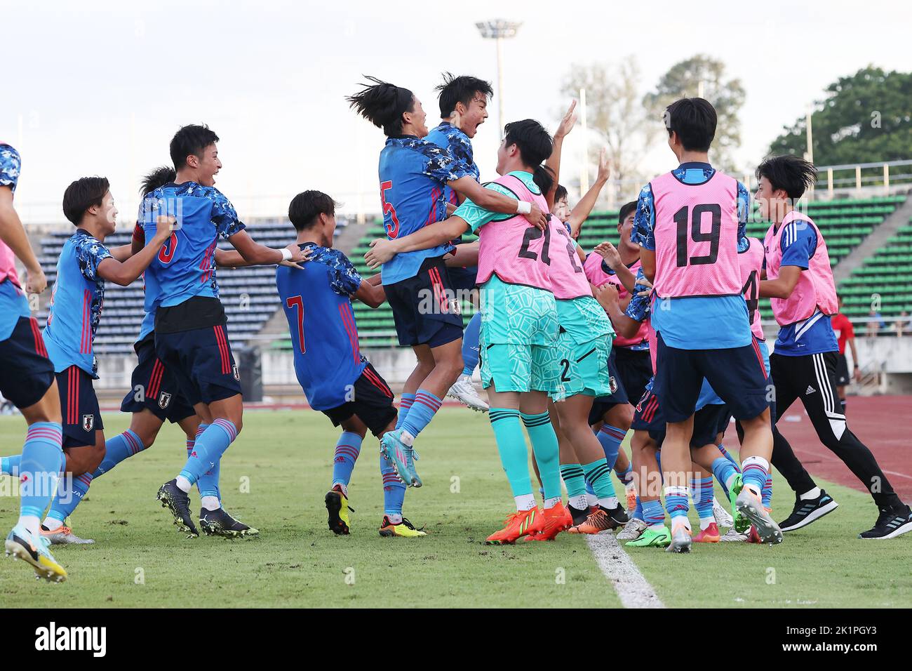 Japan team group during the 2023 AFC U-20 Asian Cup qualification Group C match between Japan 1 ...