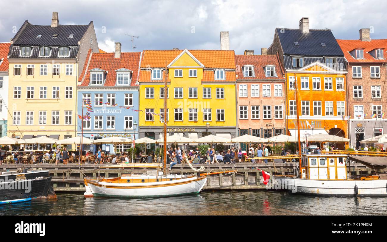 Copenhagen, Denmark on august 21, 2022: Nyhavn district is one of the ...