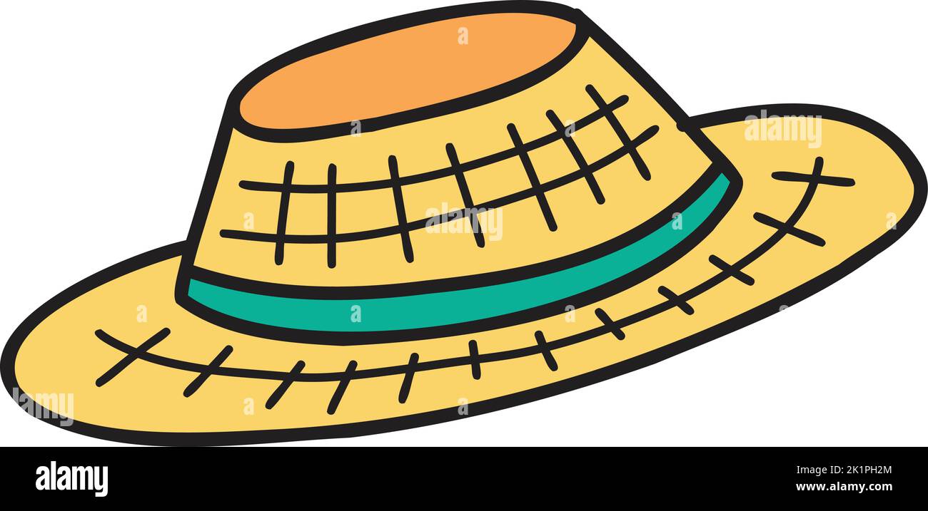Hand Drawn farm hat illustration isolated on background Stock Vector ...