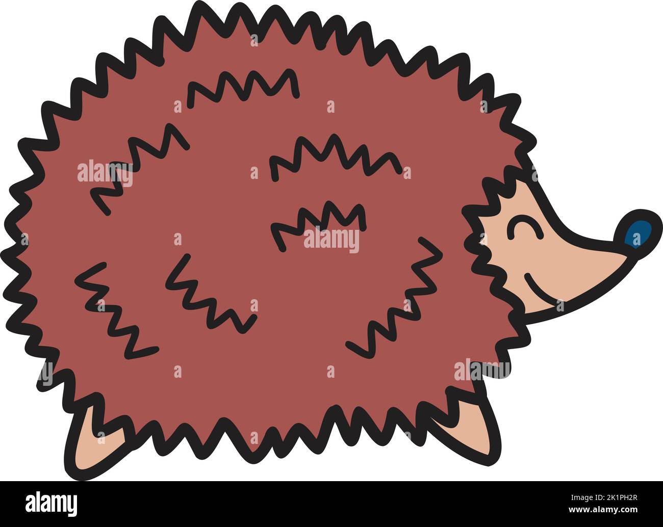 Hand Drawn cute hedgehog illustration isolated on background Stock ...