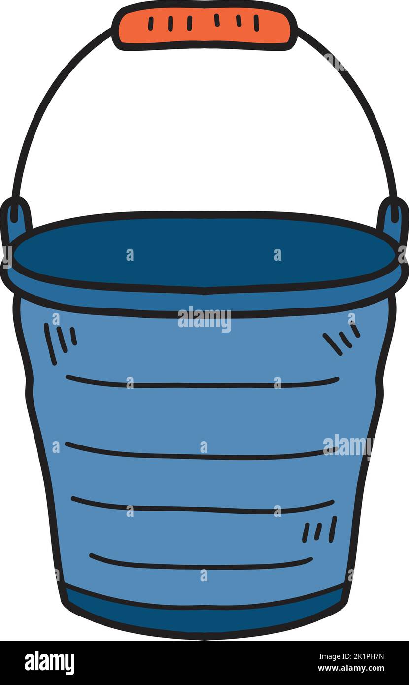Hand Drawn water bucket illustration isolated on background Stock ...