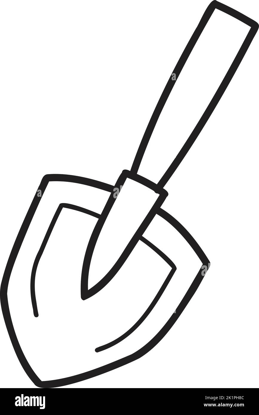 Hand Drawn shovel illustration isolated on background Stock Vector ...
