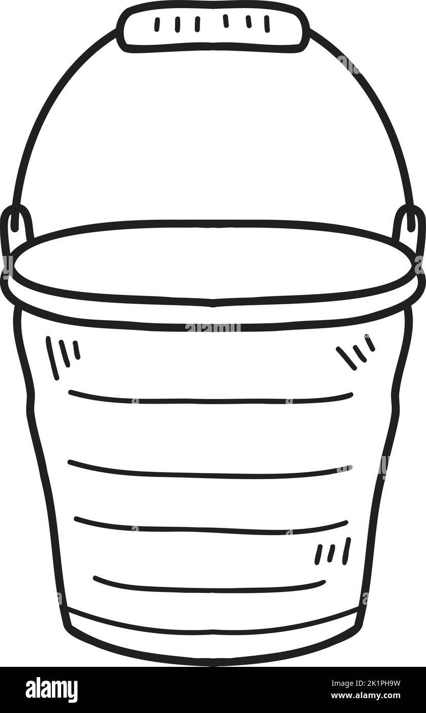 Hand Drawn water bucket illustration isolated on background Stock ...