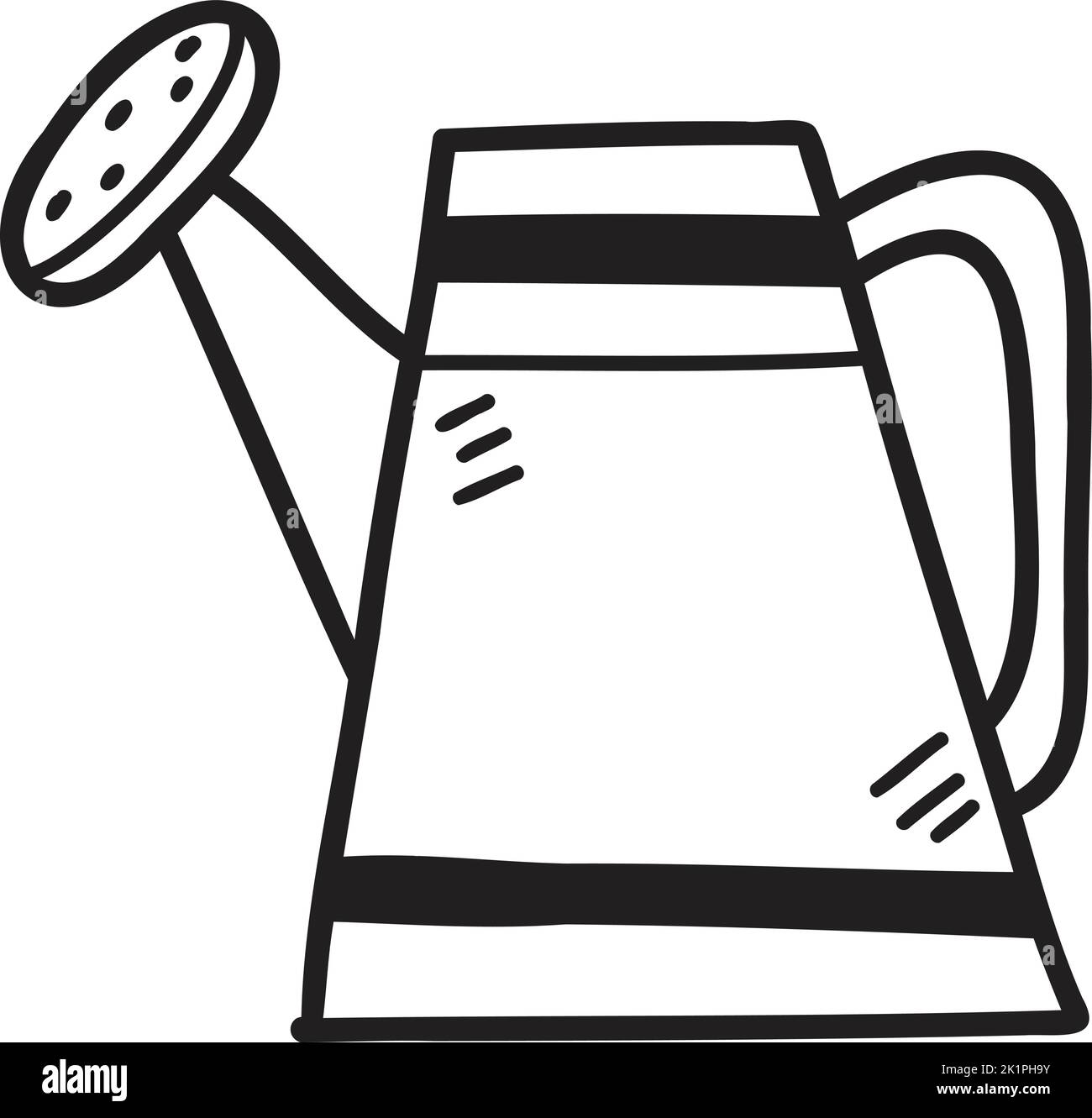 Hand Drawn watering pot illustration isolated on background Stock ...