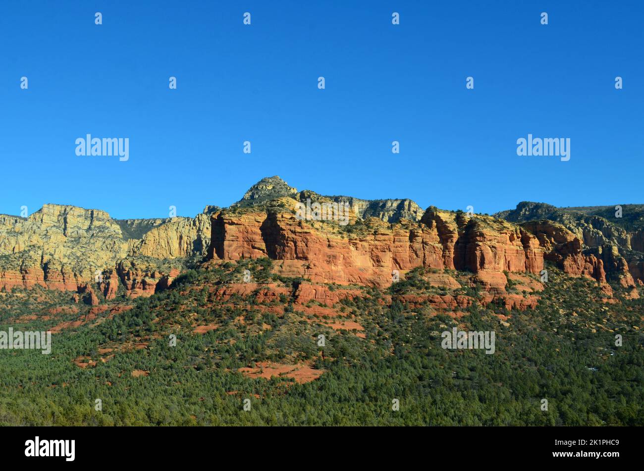 Fantastic view into the red rocks surrounding a valley in the southwest ...