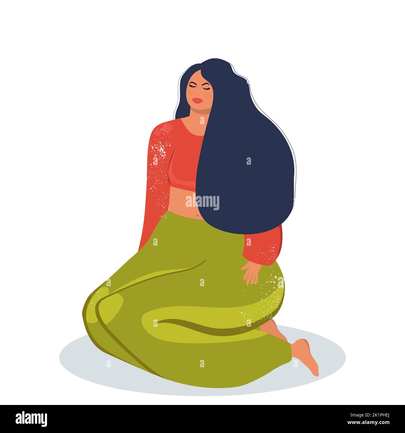 Women On Her Knees Stock Vector Images Alamy