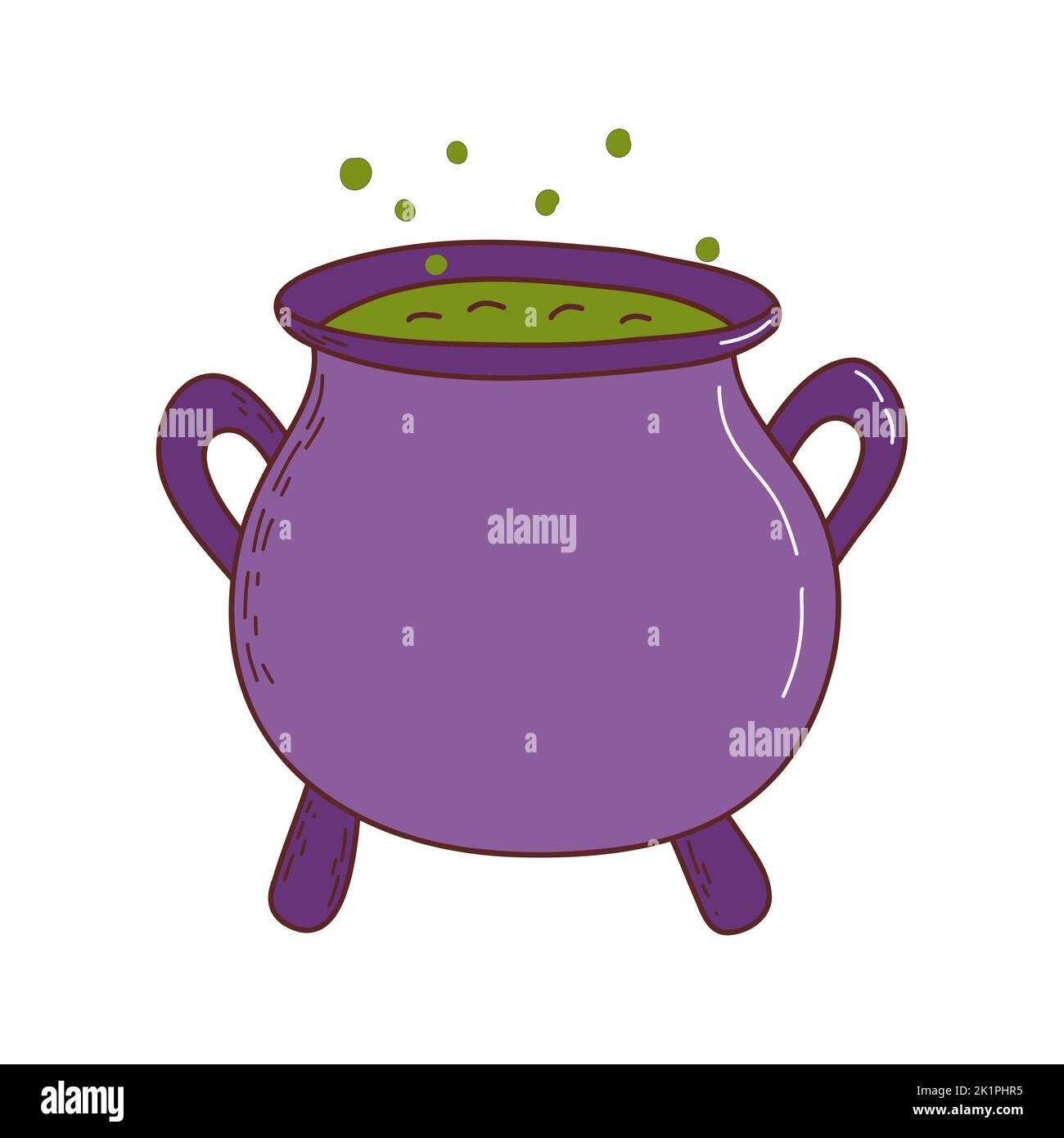 Halloween witches cauldron with poison potion. Halloween element. Trick ...