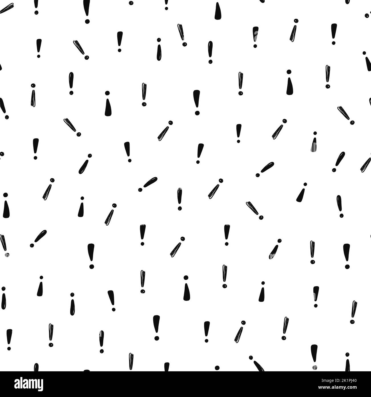 Hand drawn exclamation mark seamless pattern. Scribble doodle ...