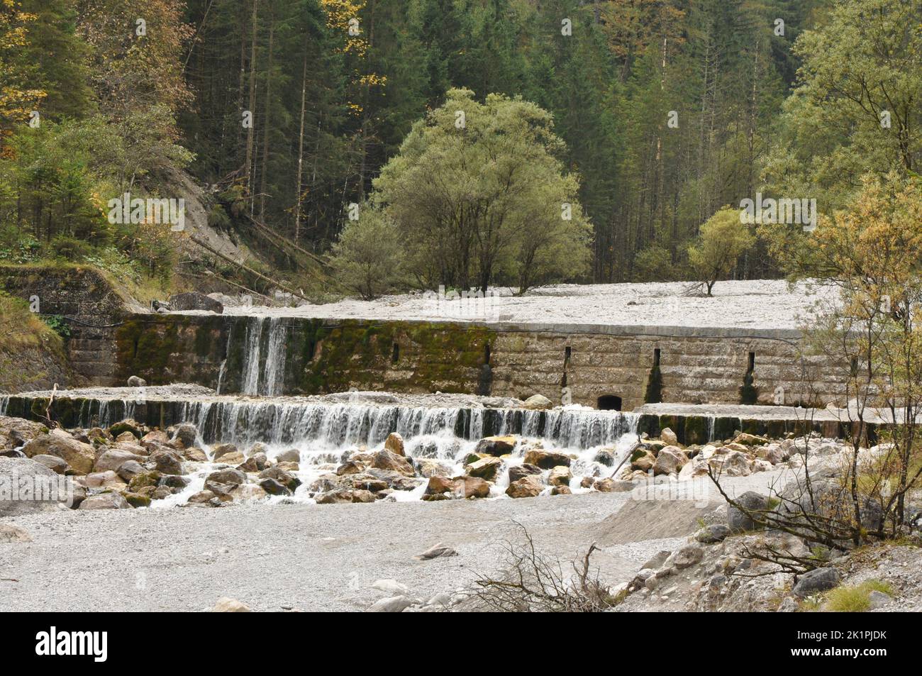 The dam stairs in the Wimbachtal in the Berchtesgadenerland, Bavaria ...
