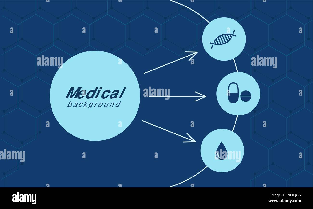 medikal background honeycombs circle DNA tablet drop Stock Vector Image ...