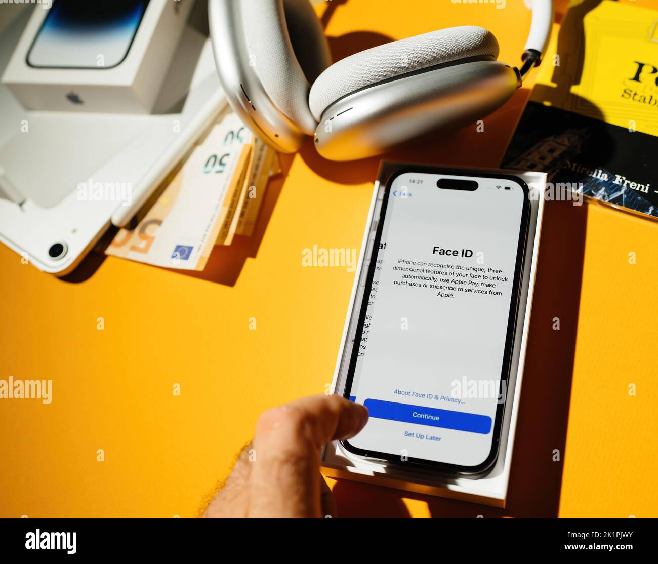 Paris, France - Sep 17, 2022: Cardboard package box unboxing of new ...