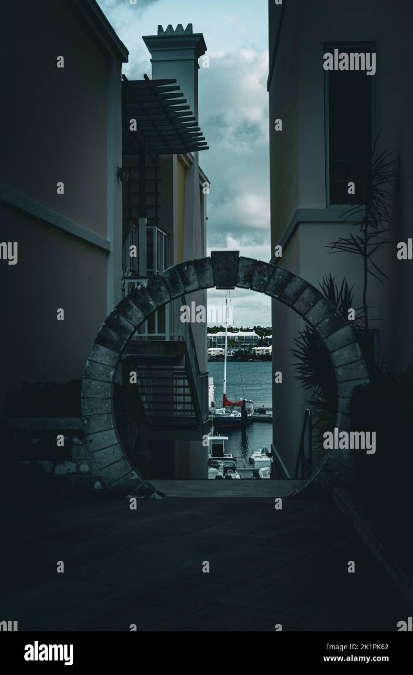 A vertical shot of beach and architecture scenes in Bermuda Stock Photo ...