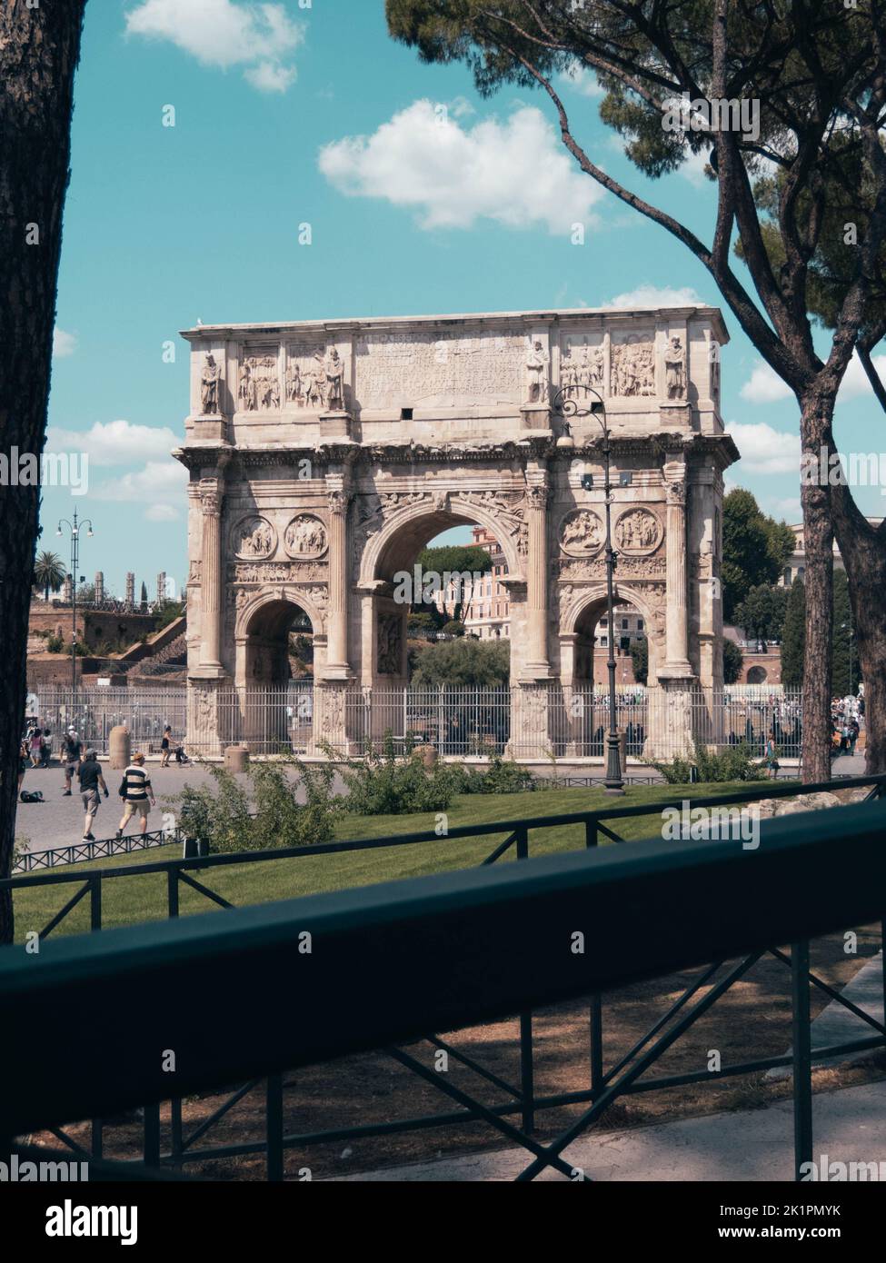 The Arch of Constantine, a triumphal arch in Rome dedicated to the ...