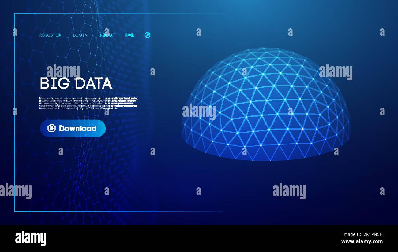 Big data sphere shield. Protect dome energy field. Technology ...