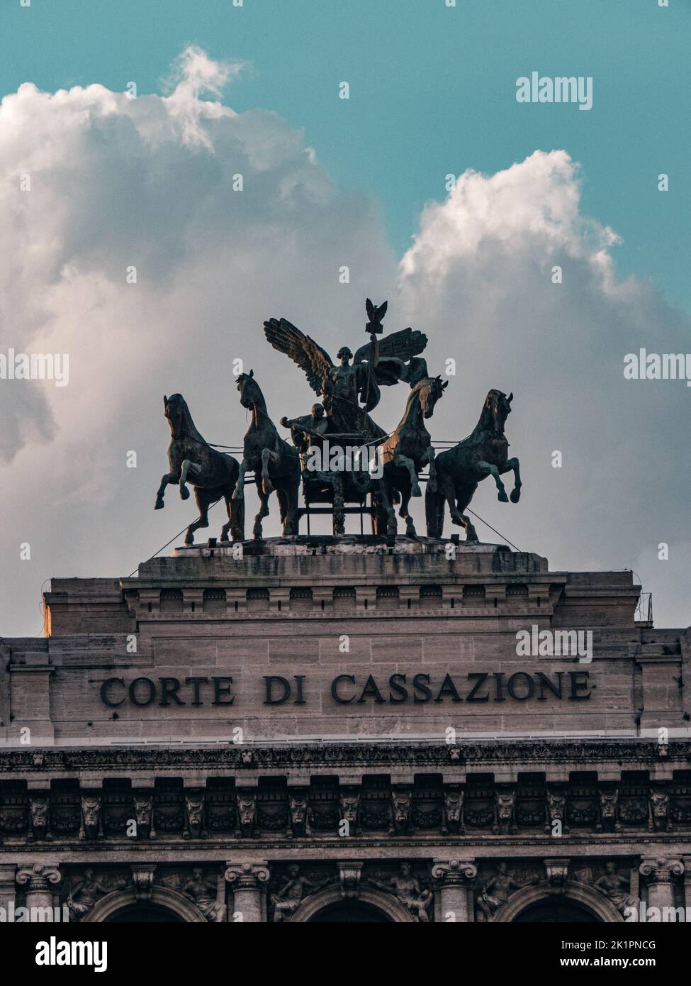 A quadriga, a car or chariot drawn by four horses abreast and favoured ...