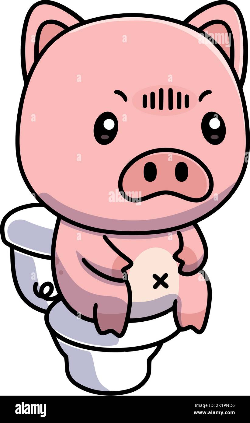 Pig kawaii cartoon hi-res stock photography and images - Alamy