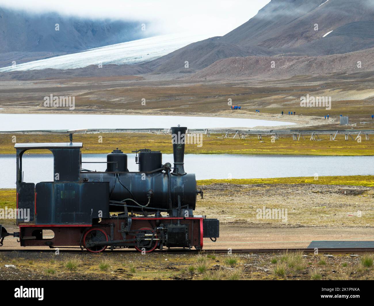 Old and derelict mining railway in Ny-Alesund, Spitsbergen, Kongsfjord ...