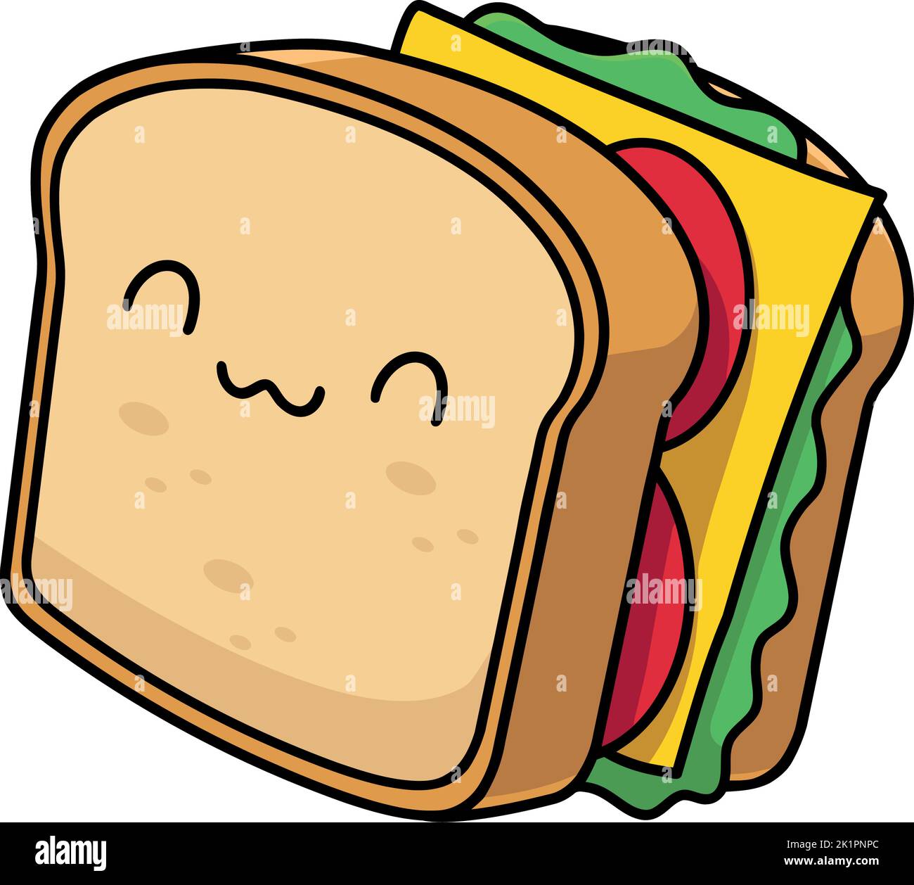 A cute sandwich kawaii sticker Stock Vector Image & Art - Alamy
