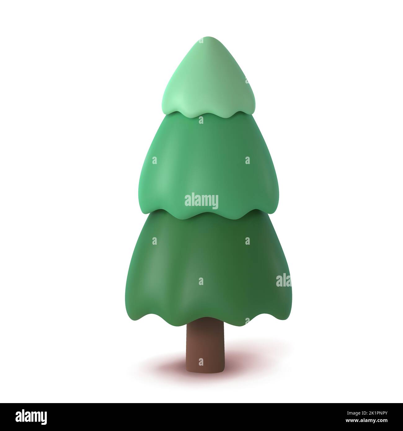 Abstract fir tree isolated on a white background. 3d rendering vector ...