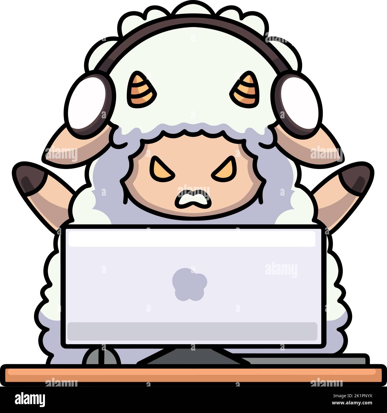 An angry sheep using computer Stock Vector Image & Art - Alamy