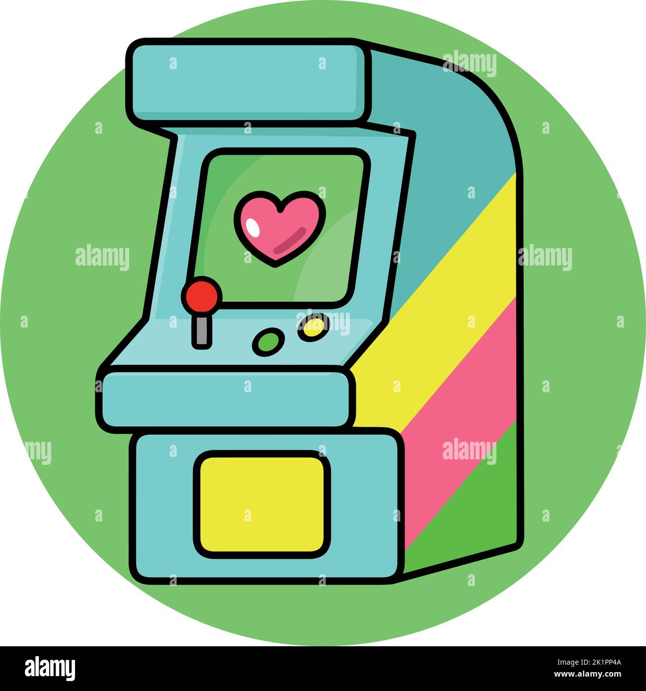A colorful arcade machine kawaii sticker Stock Vector Image & Art - Alamy