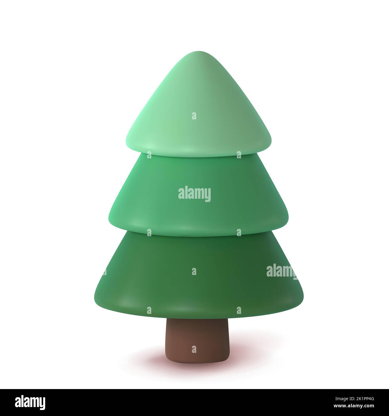 Abstract fir tree isolated on a white background. 3d rendering vector ...