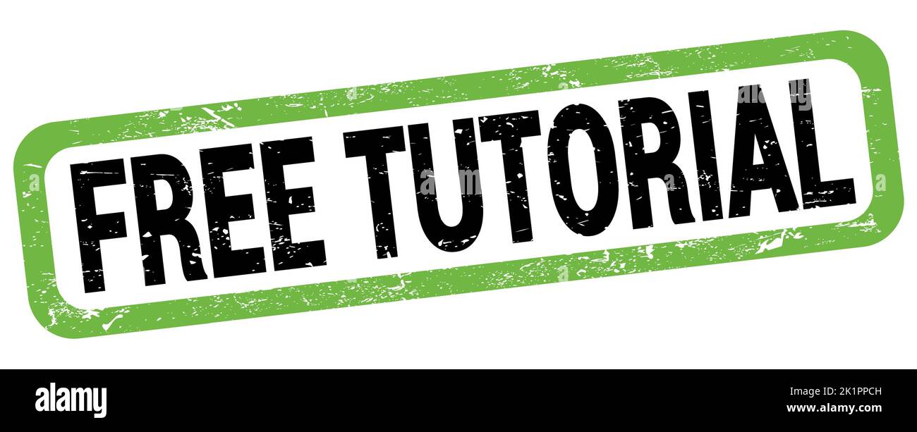 FREE TUTORIAL text written on green-black rectangle stamp sign Stock ...