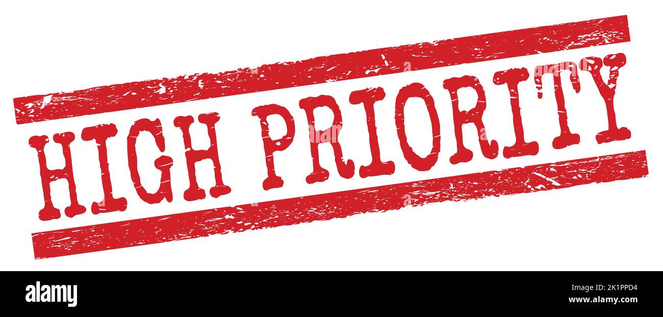 HIGH PRIORITY text written on red grungy lines stamp sign Stock Photo ...