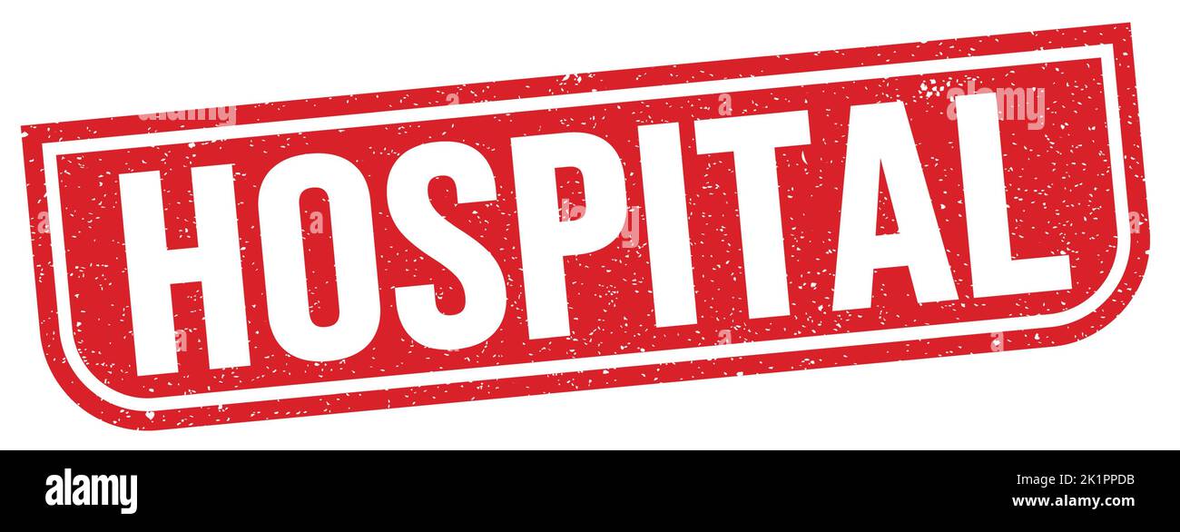 HOSPITAL text written on red grungy stamp sign Stock Photo - Alamy