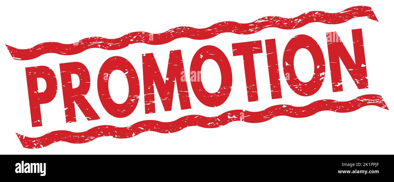 PROMOTION text written on red lines stamp sign Stock Photo - Alamy