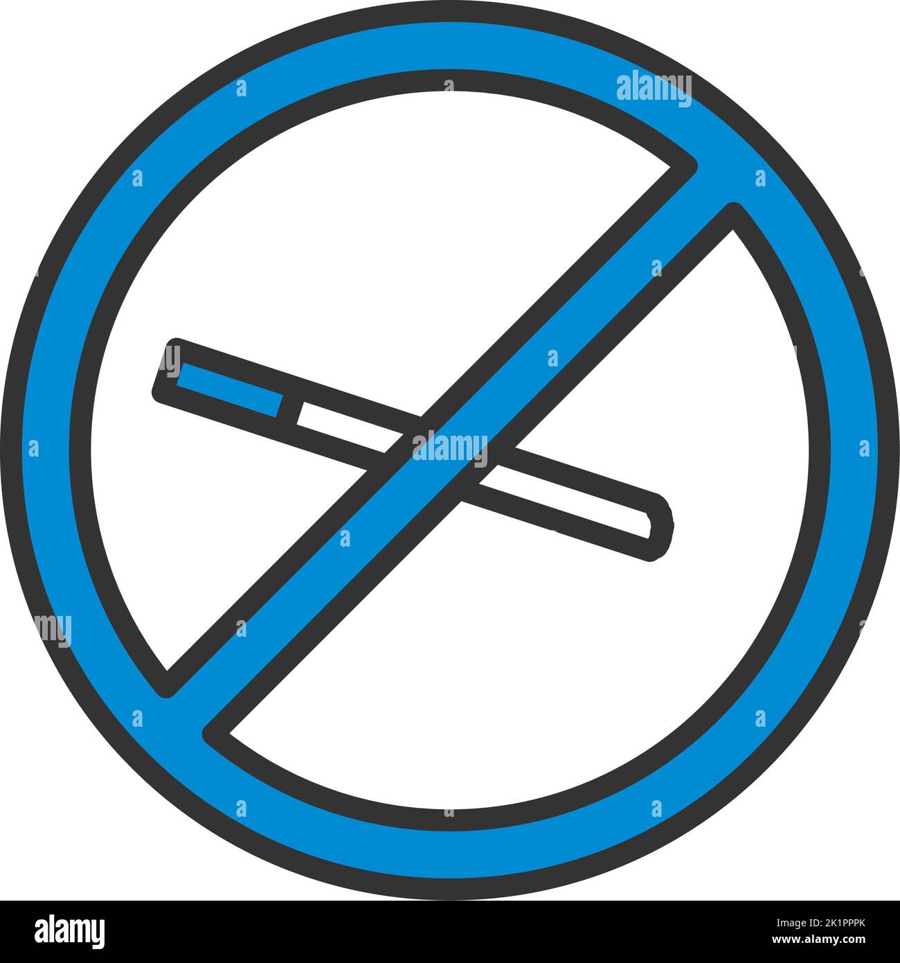 No Smoking Icon. Editable Bold Outline With Color Fill Design. Vector ...