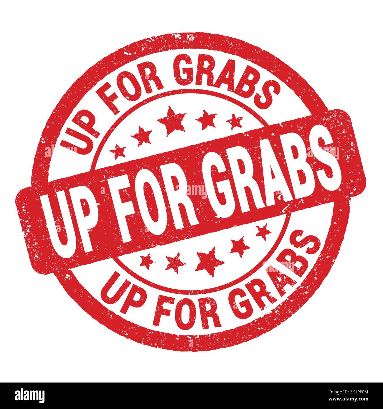 UP FOR GRABS text written on red grungy stamp sign Stock Photo - Alamy