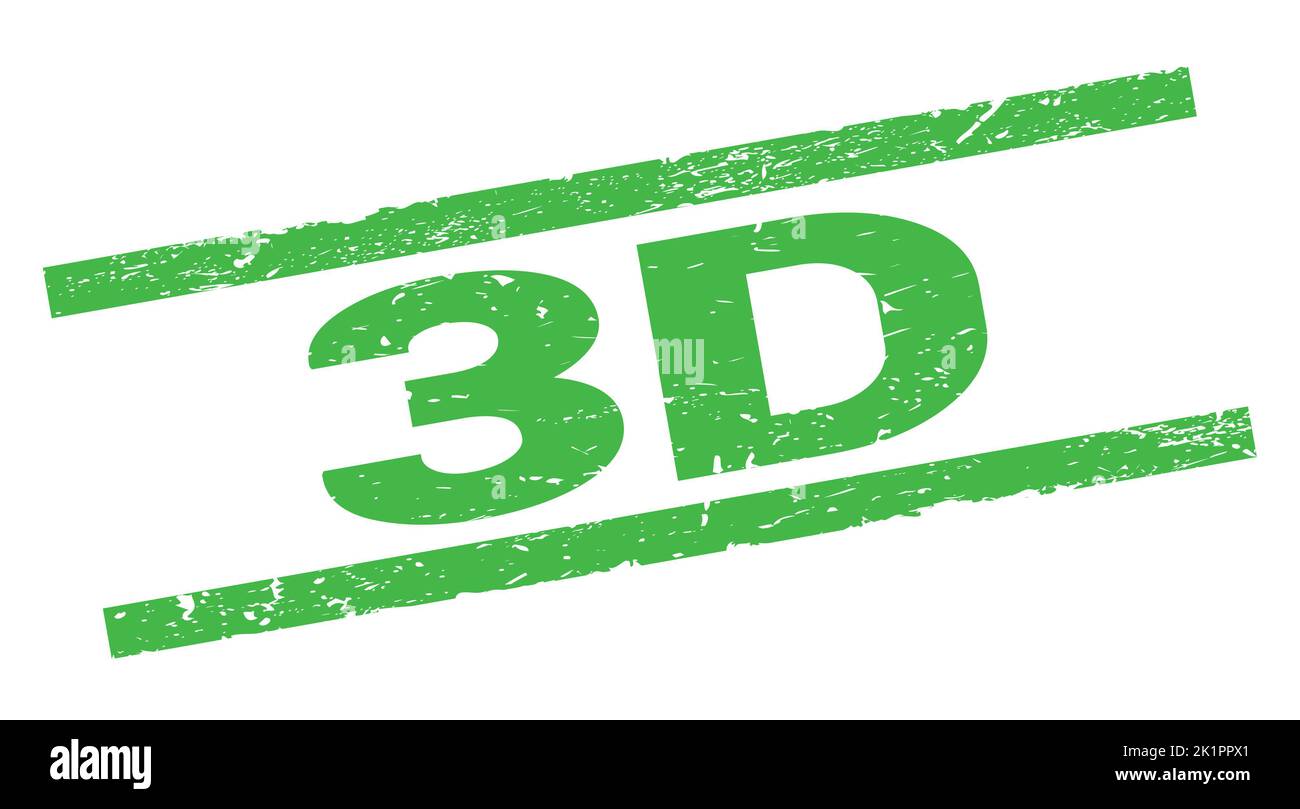 3D text written on green rectangle stamp sign Stock Photo - Alamy