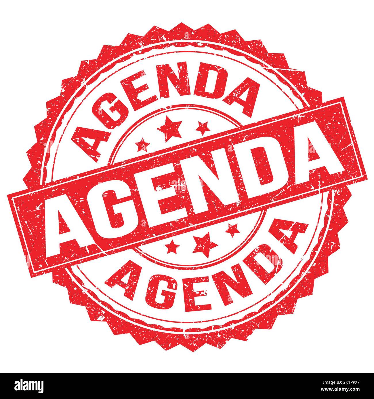 AGENDA text written on red round stamp sign Stock Photo - Alamy