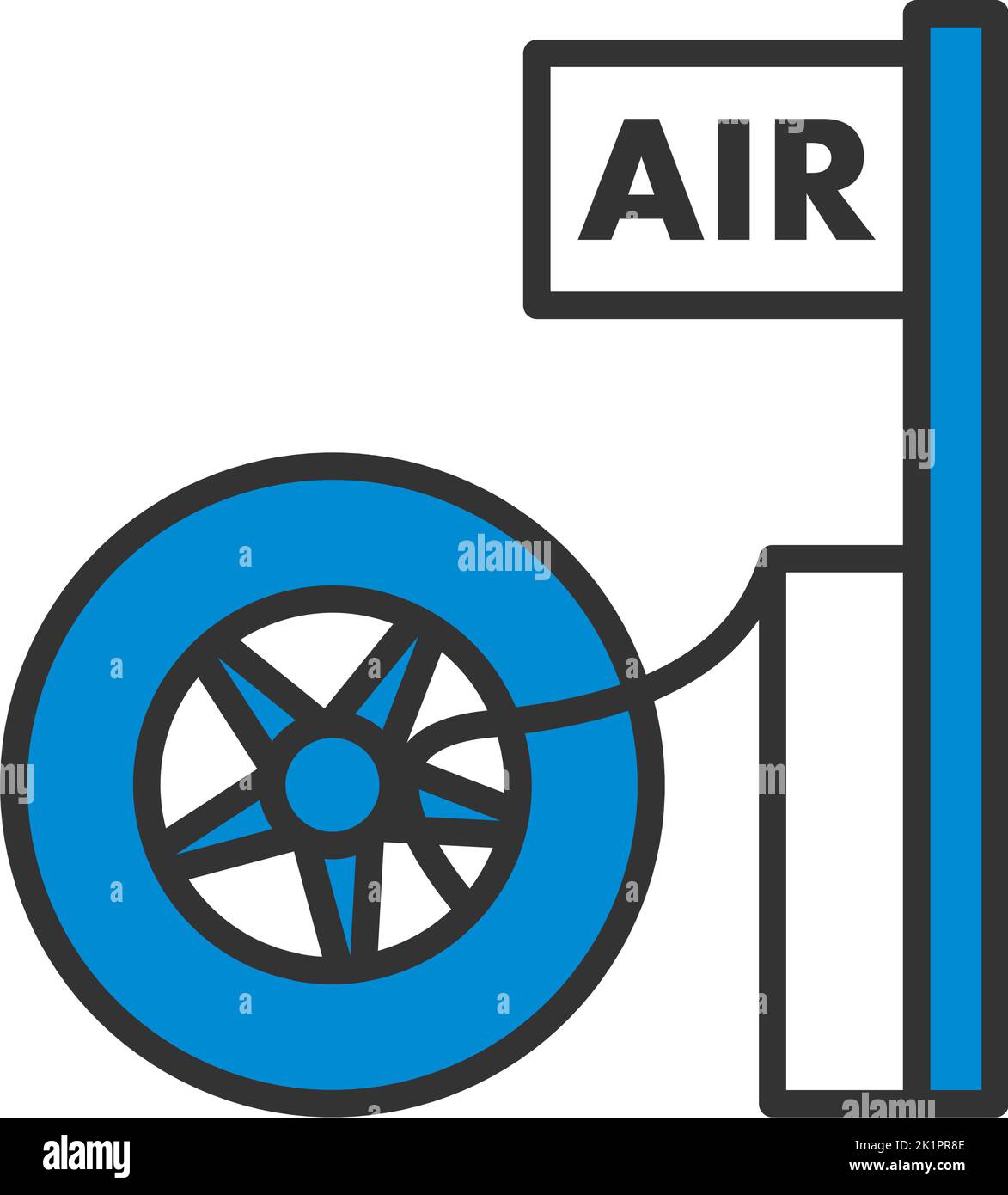 Wheels Pump Station Icon. Editable Bold Outline With Color Fill Design ...