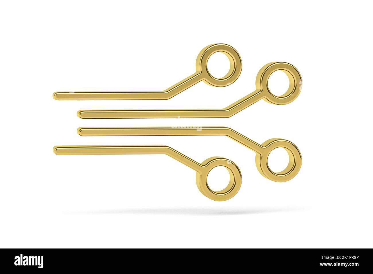 Golden 3d connector icon isolated on white background - 3d render Stock ...