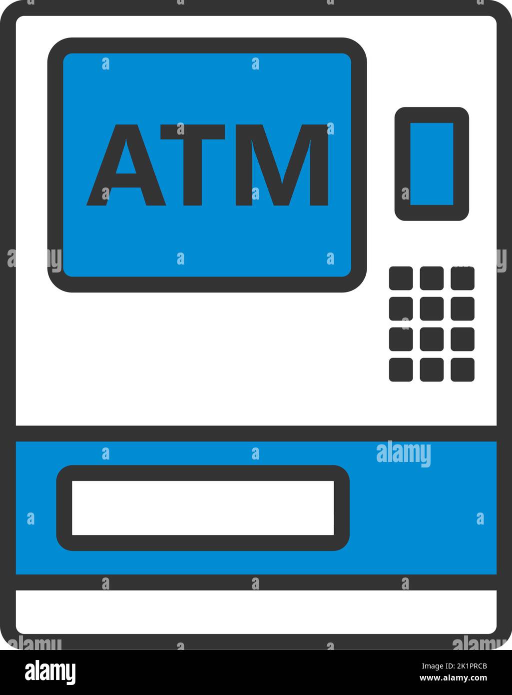ATM Icon. Editable Bold Outline With Color Fill Design. Vector ...