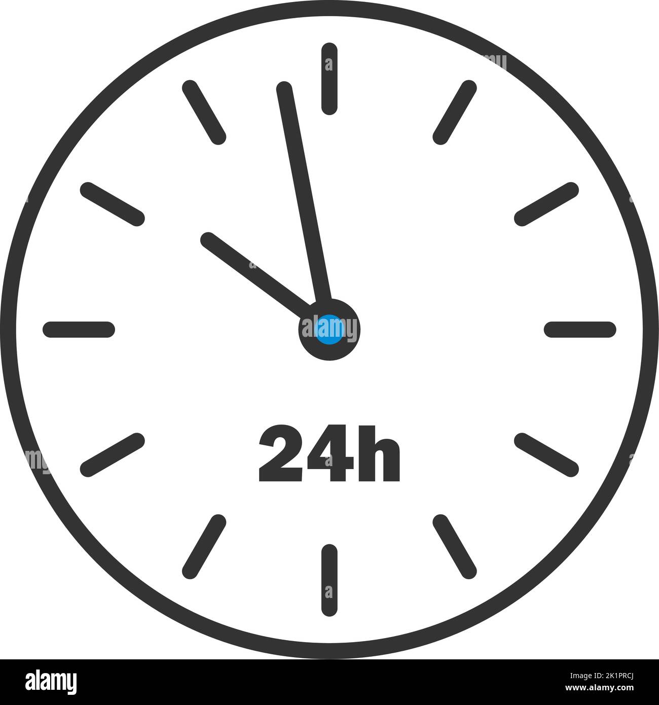 24 Hours Clock Icon. Editable Bold Outline With Color Fill Design ...