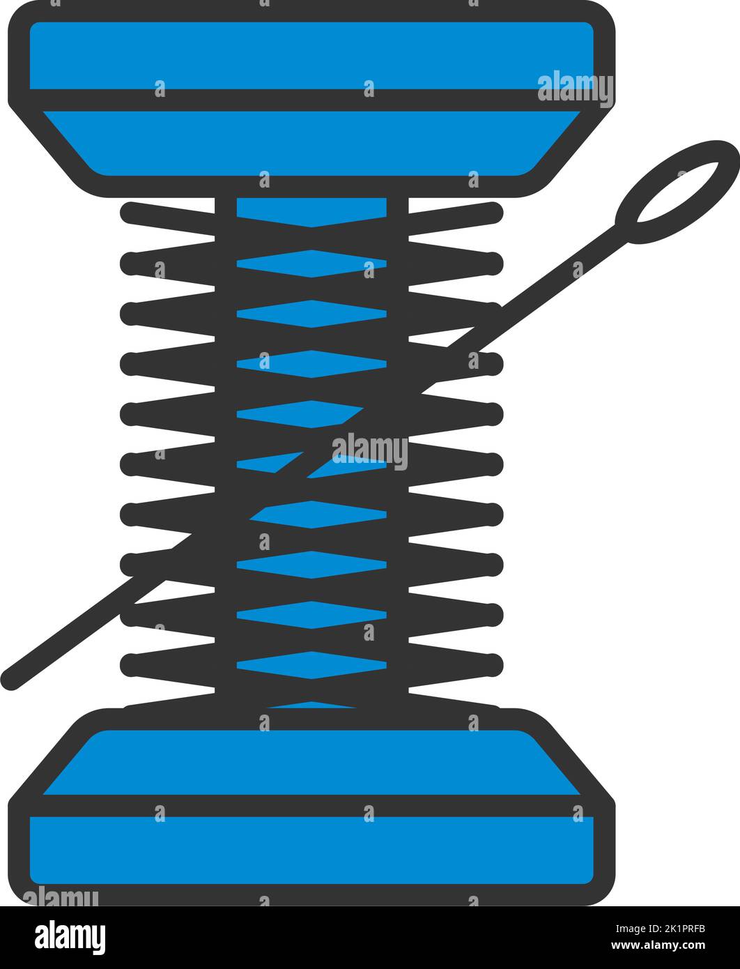 Sewing Reel With Thread Icon. Editable Bold Outline With Color Fill ...