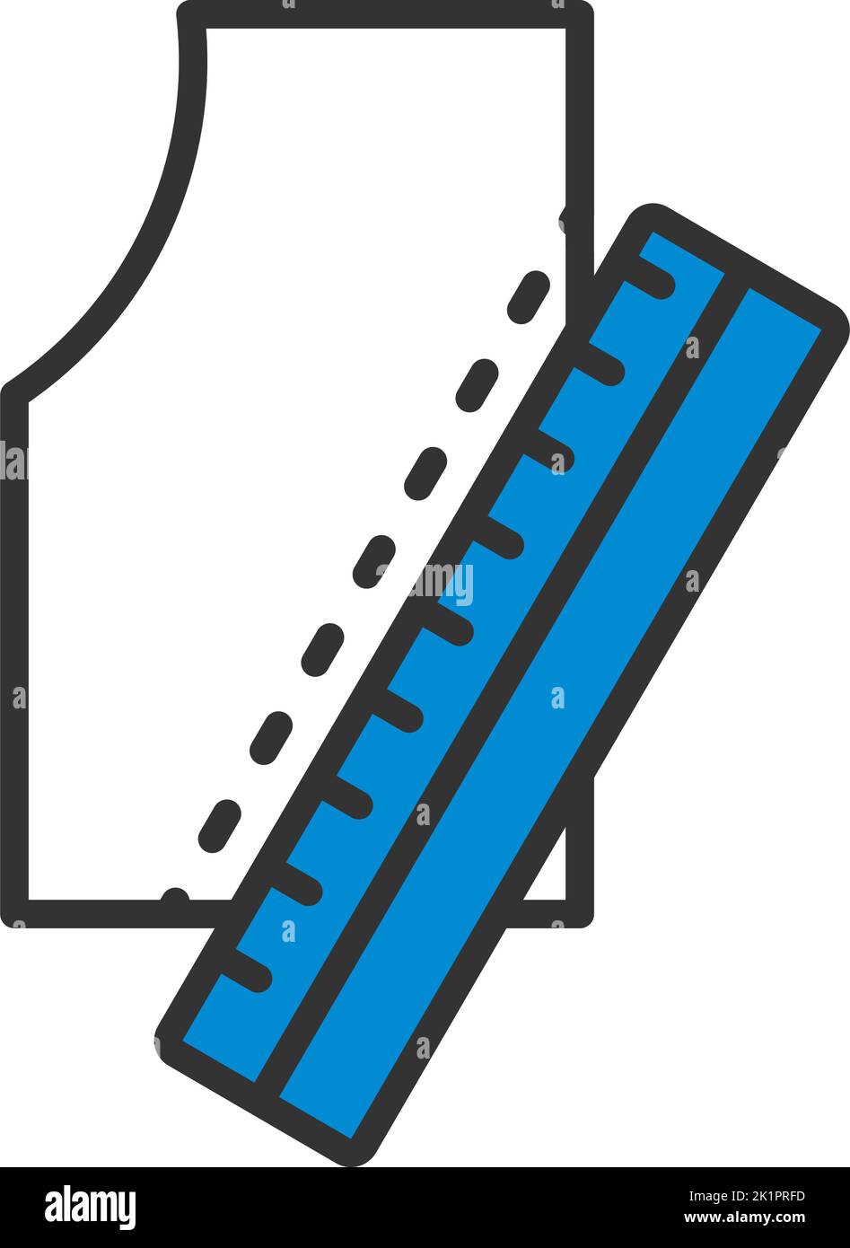 Sewing Pattern Icon. Editable Bold Outline With Color Fill Design ...