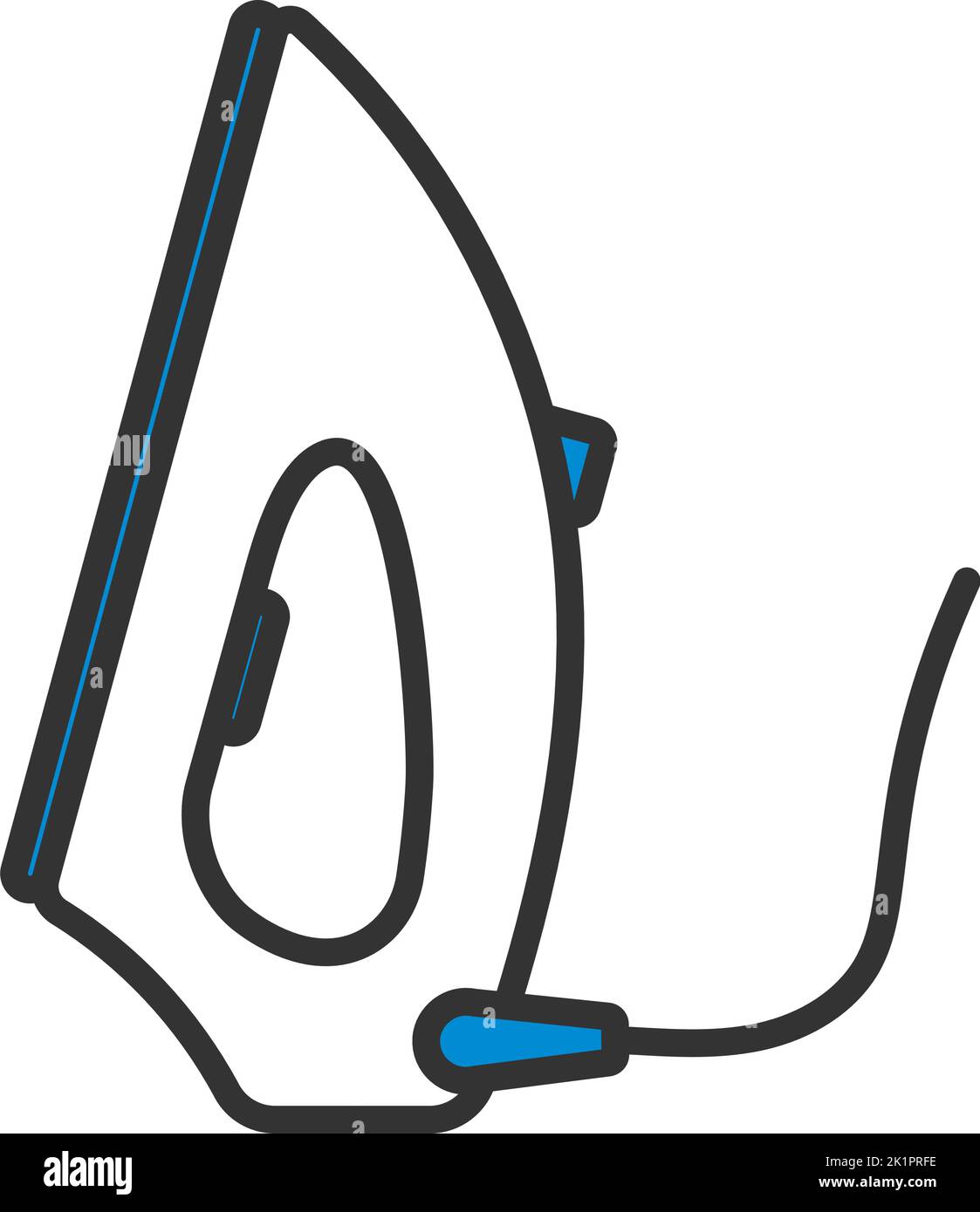 Steam Iron Icon. Editable Bold Outline With Color Fill Design. Vector ...