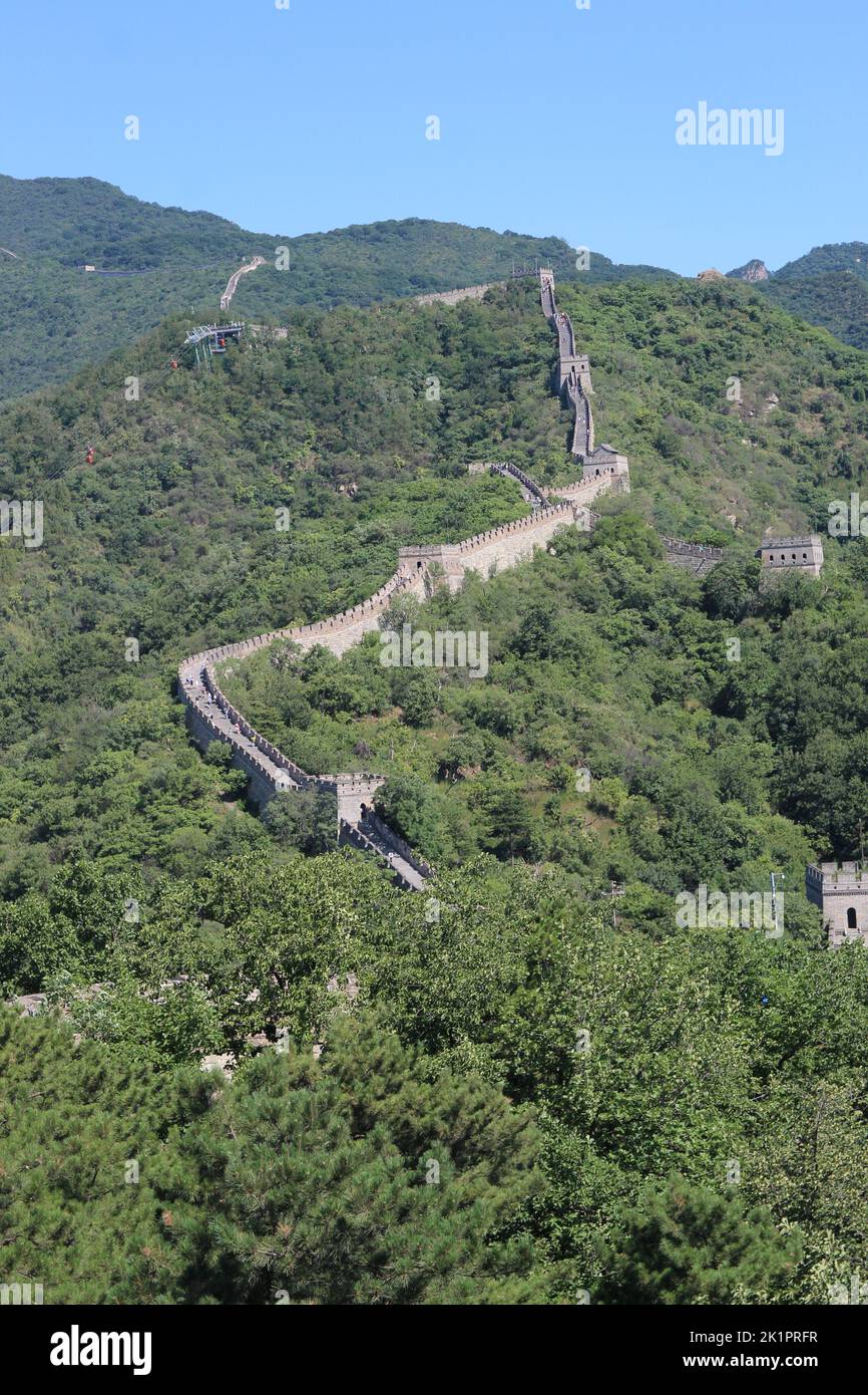 The great wall of china is surrounded by trees Stock Photo - Alamy