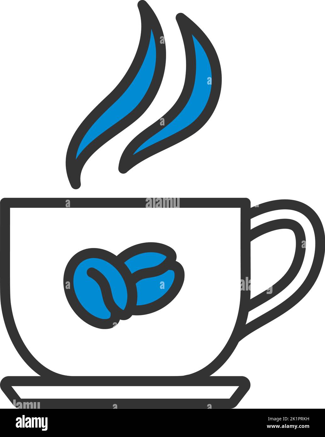 Coffee Cup Icon. Editable Bold Outline With Color Fill Design. Vector ...