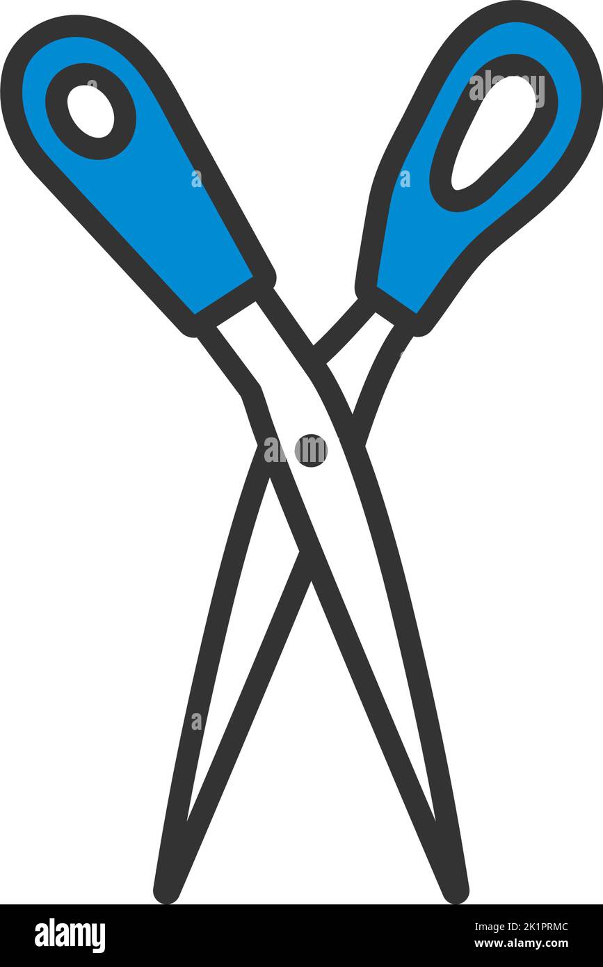Tailor Scissor Icon. Editable Bold Outline With Color Fill Design ...