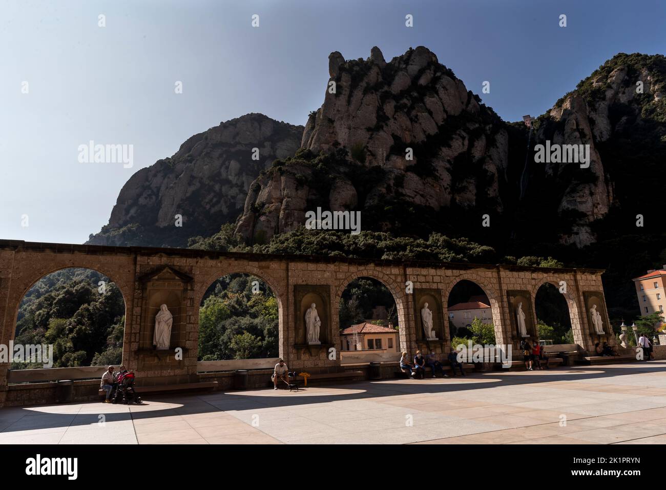 The people at the monastery in the Montserrat mountain Stock Photo - Alamy